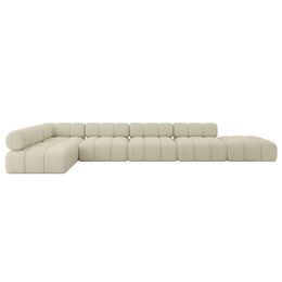 ECKSOFA modulares Sofa Favio-L3 - 475x190x70 cm Beige Boucl&eacute;