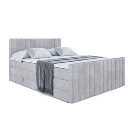 BOXSPRINGBETT EDITA-Z KING - 140x200 - H3/H4 - Hellgrau