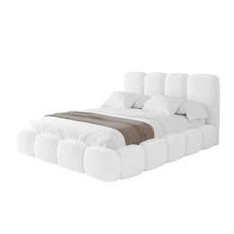 POLSTERBETT mit Bettkasten und Lattenrost, Boxbett ohne Matratze - KALA 200x200 Wei&szlig;