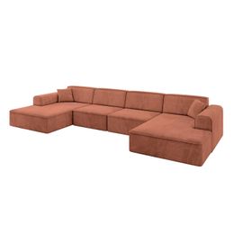 WOHNLANDSCHAFT IREA-U2-v3 - 386x165x77 cm Apricot