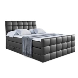 BOXSPRINGBETT BRUGO-Z KING - 200 x 200 - H3/H4 - Schwarz Hochglanz