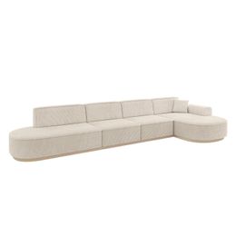 ECKSOFA Ottomane Rechts MARI-L3-v1 - 413x171x83 cm Beige Cord