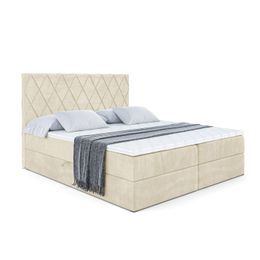 BOXBETT mit H4-Matratze und Lattenrost - LEPARO - 140x200 Beige