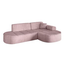 ECKSOFA Ottomane Rechts TARO-L1 - 243x171x79,5 cm Rosa