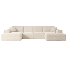 WOHNLANDSCHAFT SIERRA-U - 349x169x80 cm Beige Cord