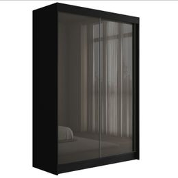KLEIDERSCHRANK PEKA - 150 cm - Schwarz|Grau