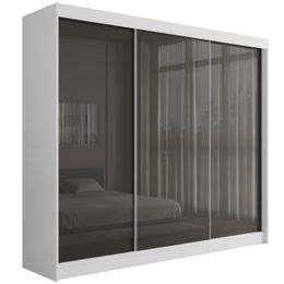KLEIDERSCHRANK PEKA - 250 cm - Wei&szlig;|Grau