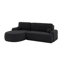 ECKSOFA mit Schlaffunktion und Bettkasten LIRA-L - 264x172x89 Schwarz
