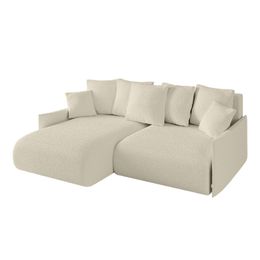 ECKSOFA Ottomane links ONESK-L -v1 216x177x72 Beige Boucl&eacute;