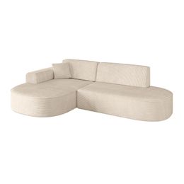 ECKSOFA Ottomane Links MARI-L1 - 243x171x79 cm Beige Cord