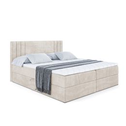 BOXBETT mit Matratze H3 und Lattenrost - IDRIKO - 140x200 cm Ecru