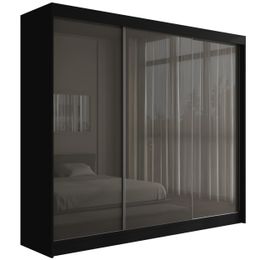 KLEIDERSCHRANK PEKA - 250 cm - Schwarz|Grau