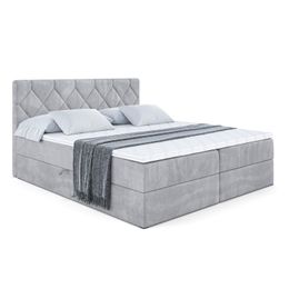 BOXBETT mit Matratze H3 und Lattenrost - CATOR - 140 x 200 Hellgrau