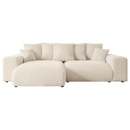 ECKSOFA Ottomane links ESKAR-L 266x176x72 Taupe Cord