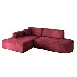 ECKSOFA Ottomane Links IREA-L1-v4 - 232x165x77 cm Bordeauxrot