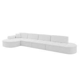 ECKSOFA Ottomane Links TARO-L3 - 413x171x79,5 cm Wei&szlig;