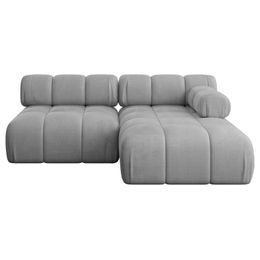 ECKSOFA modulares Sofa Razon-L1 - 190x160x70 cm Hellgrau Velours