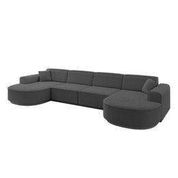 WOHNLANDSCHAFT MARI-U2-v3 - 388x171x83 cm Grau Boucl&eacute;
