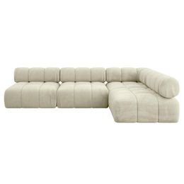 ECKSOFA modulares Sofa Samaro-L2 - 285x190x70 cm Beige Velours