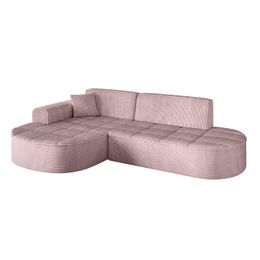 ECKSOFA Ottomane Links TARO-L1 - 243x171x79,5 cm Rosa