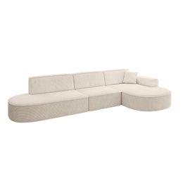 ECKSOFA Ottomane Rechts MARI-L2 - 328x171x79 cm Beige Cord