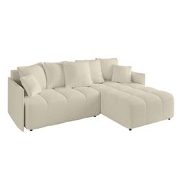 ECKSOFA Ottomane rechts LONLI-L 251x189x68 Creme Boucl&eacute;