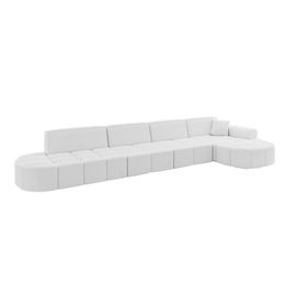 ECKSOFA Ottomane Rechts LIVO-L3 - 422x173x79,5 cm Wei&szlig;