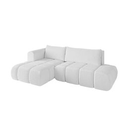 ECKSOFA Ottomane Links CLOUD-L 280x185x90 Wei&szlig; Boucl&eacute;