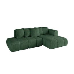 ECKSOFA Ottomane Rechts CLOUD-L-v1 280x185x90 Gr&uuml;n Cord