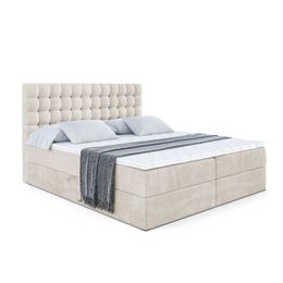 BOXBETT mit H3-Matratze und Lattenrost - VIONE - 140x200 Ecru