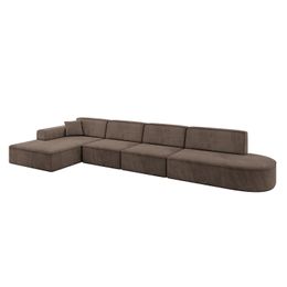 ECKSOFA Ottomane Links IREA-L3-v3 - 412x165x77 cm Braun