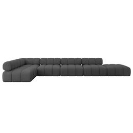 ECKSOFA modulares Sofa Favio-L3 - 475x190x70 cm Grau Boucl&eacute;