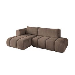 ECKSOFA Ottomane Links CLOUD-L 280x185x90 Braun Velours