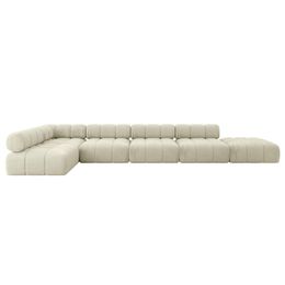 ECKSOFA modulares Sofa Favio-L3 - 475x190x70 cm Beige Velours