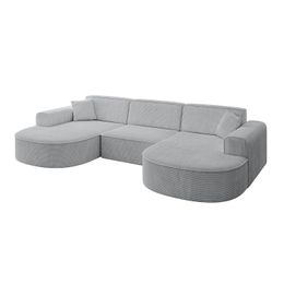 WOHNLANDSCHAFT MARI-U1 - 303x171x79 cm Grau Cord