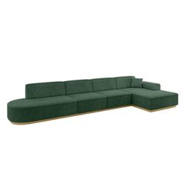 ECKSOFA Ottomane Rechts IREA-L3-v2 - 412x165x80 cm Gr&uuml;n