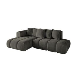 ECKSOFA Ottomane Links CLOUD-L-v1 280x185x90 Schwarz Velours