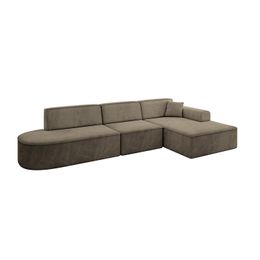 ECKSOFA Ottomane Rechts IREA-L2-v3 - 328x171x79 cm Braun