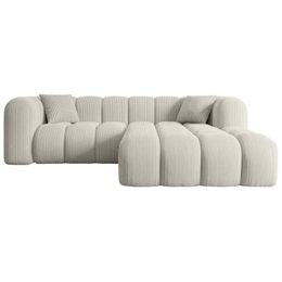 ECKSOFA Ottomane Rechts OLEA-L1 - 231x173x74 cm Creme