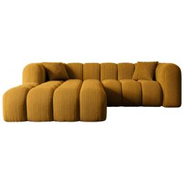 ECKSOFA Ottomane Links OLEA-L1 - 231x173x74 cm Senfgelb