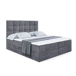 BOXBETT mit H3-Matratze und Lattenrost - BRUGO - 140x200 Dunkelgrau