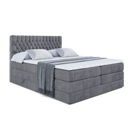 BOXSPRINGBETT SERENE KING - 140 x 200 - H3/H4 - Dunkelgrau