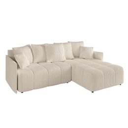 ECKSOFA Ottomane rechts LONLI-L 251x189x68 Beige Cord