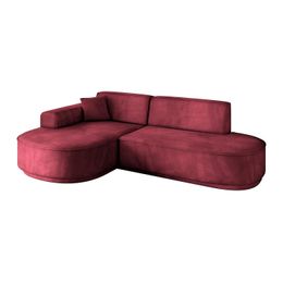 ECKSOFA Ottomane Links MARI-L1-v3 - 243x171x83 cm Bordeaux Velours