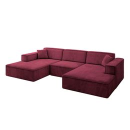WOHNLANDSCHAFT IREA-U1-v4 - 301x165x77 cm Bordeauxrot