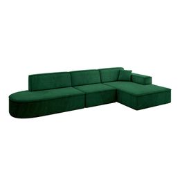 ECKSOFA Ottomane Rechts IREA-L2-v4 - 328x171x79 cm Gr&uuml;n