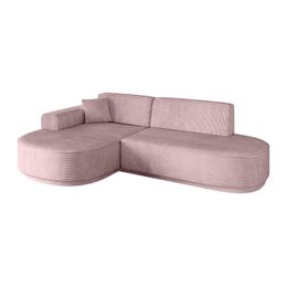 ECKSOFA Ottomane Links MARI-L1-v3 - 243x171x83 cm Rosa Cord