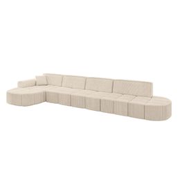 ECKSOFA Ottomane Links LIVO-L3 - 422x173x79,5 cm Beige