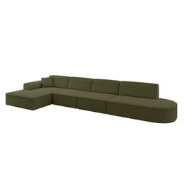 ECKSOFA Ottomane Links IREA-L3-v3 - 412x165x77 cm Gr&uuml;n