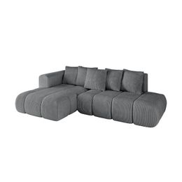 ECKSOFA Ottomane Links CLOUD-L-v1 280x185x90 Dunkelgrau Cord